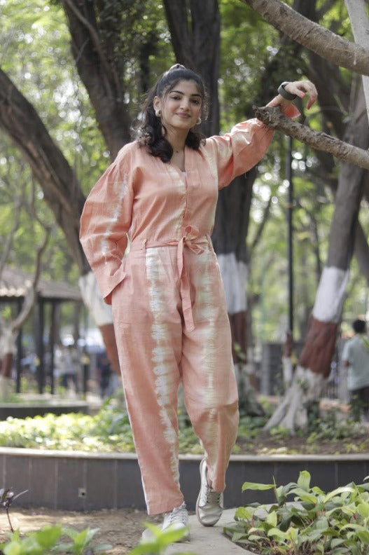 Buy KANI KHADI TIE AND DYE JUMPSUIT Online - Our Better Planet