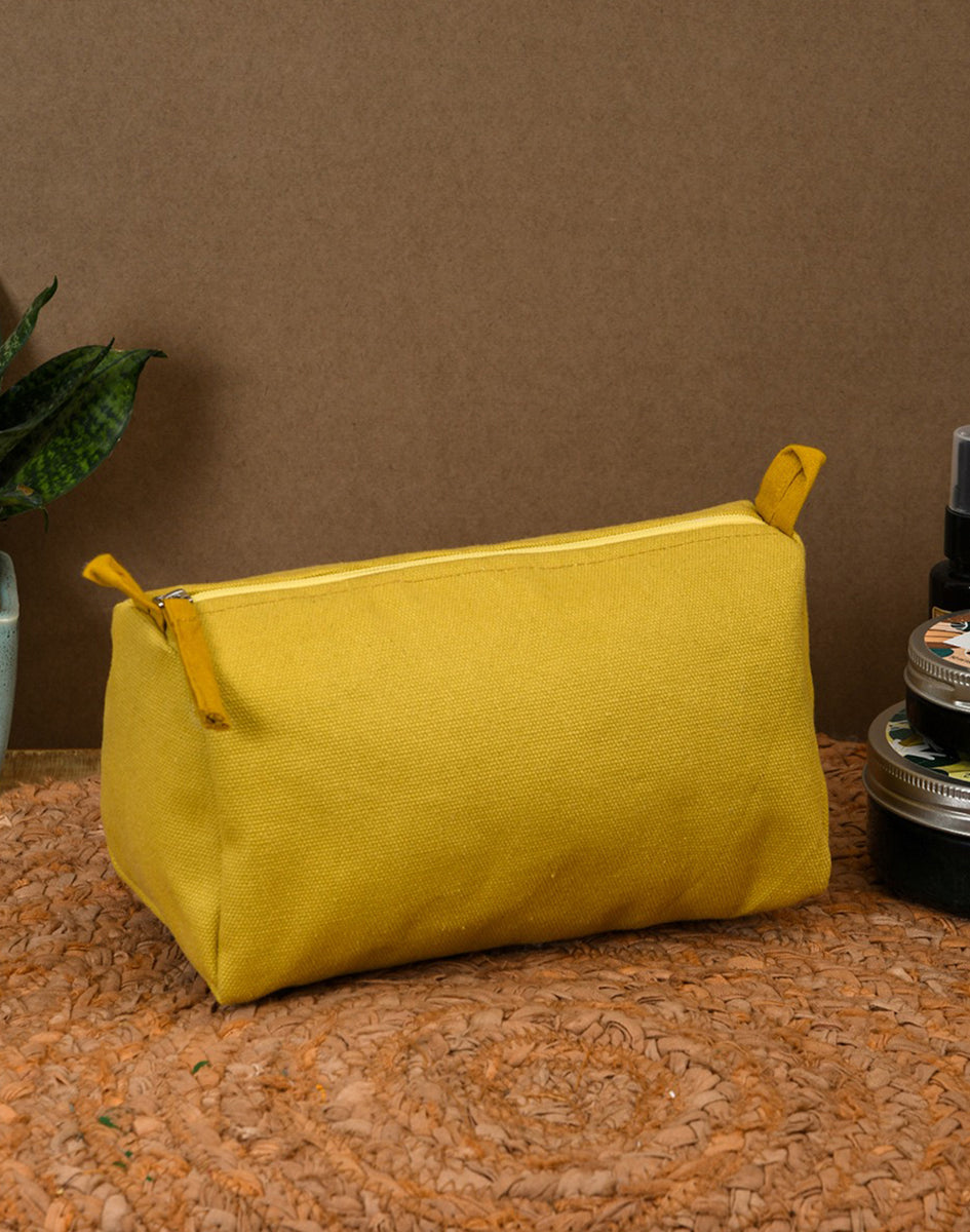 Buy Mustard Cotton Solid Plain 8x4x4 Inch Multipurpose Pouch Online ...