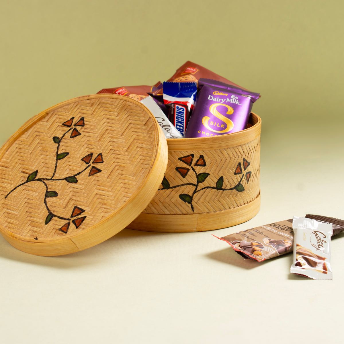 Buy Hand Painted Bamboo Round Box Online - Our Better Planet